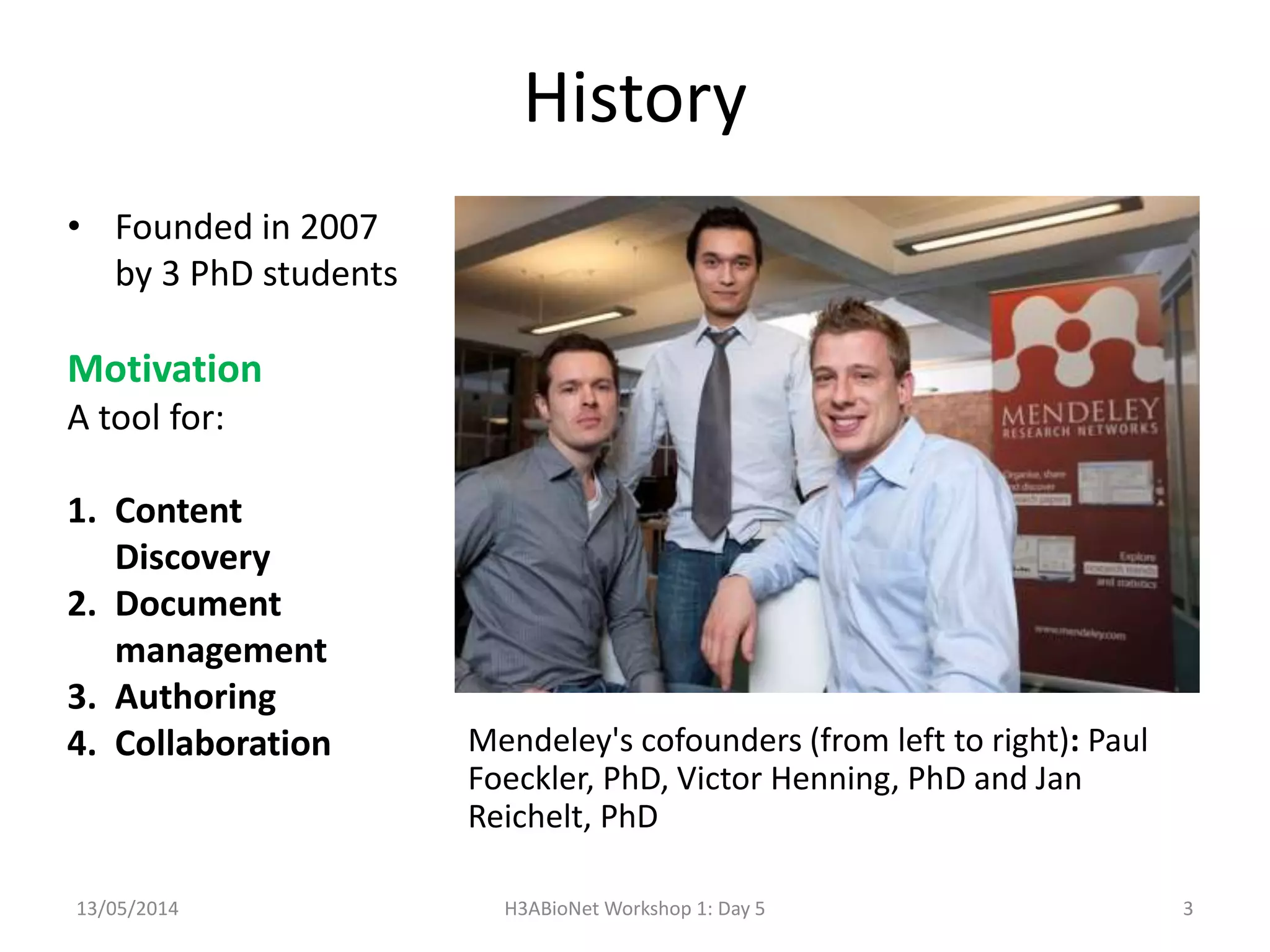 Reference management with mendeley | PPTX