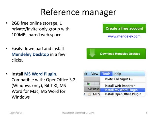 Reference management with mendeley | PPTX