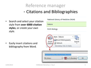 Reference management with mendeley | PPTX