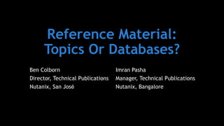Reference material: Topics or databases? | PPT