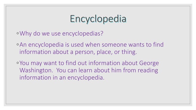 Encyclopedia Atlas Dictionary Thesaurus Almanac. | PPSX