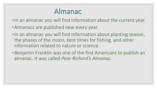 Encyclopedia Atlas Dictionary Thesaurus Almanac. | PPSX
