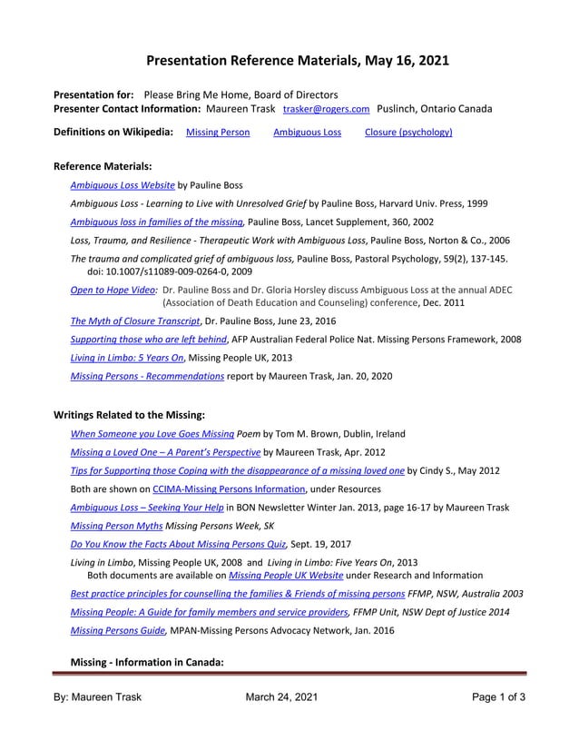 Reference Materials May 16 2021 | PDF