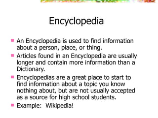 Reference materials powerpoint | PDF