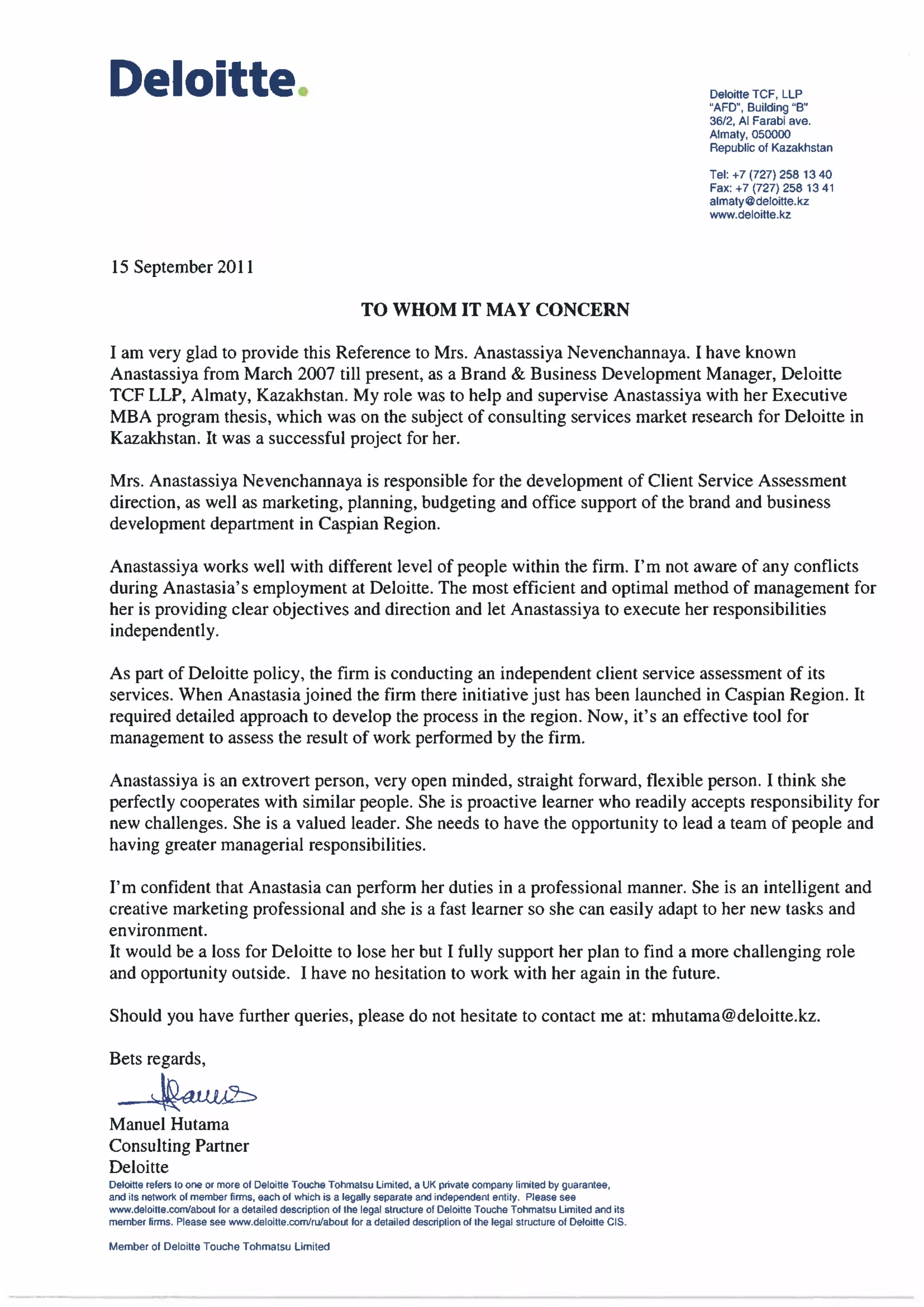 Reference from head of consulting, Deloitte 2011 | PDF