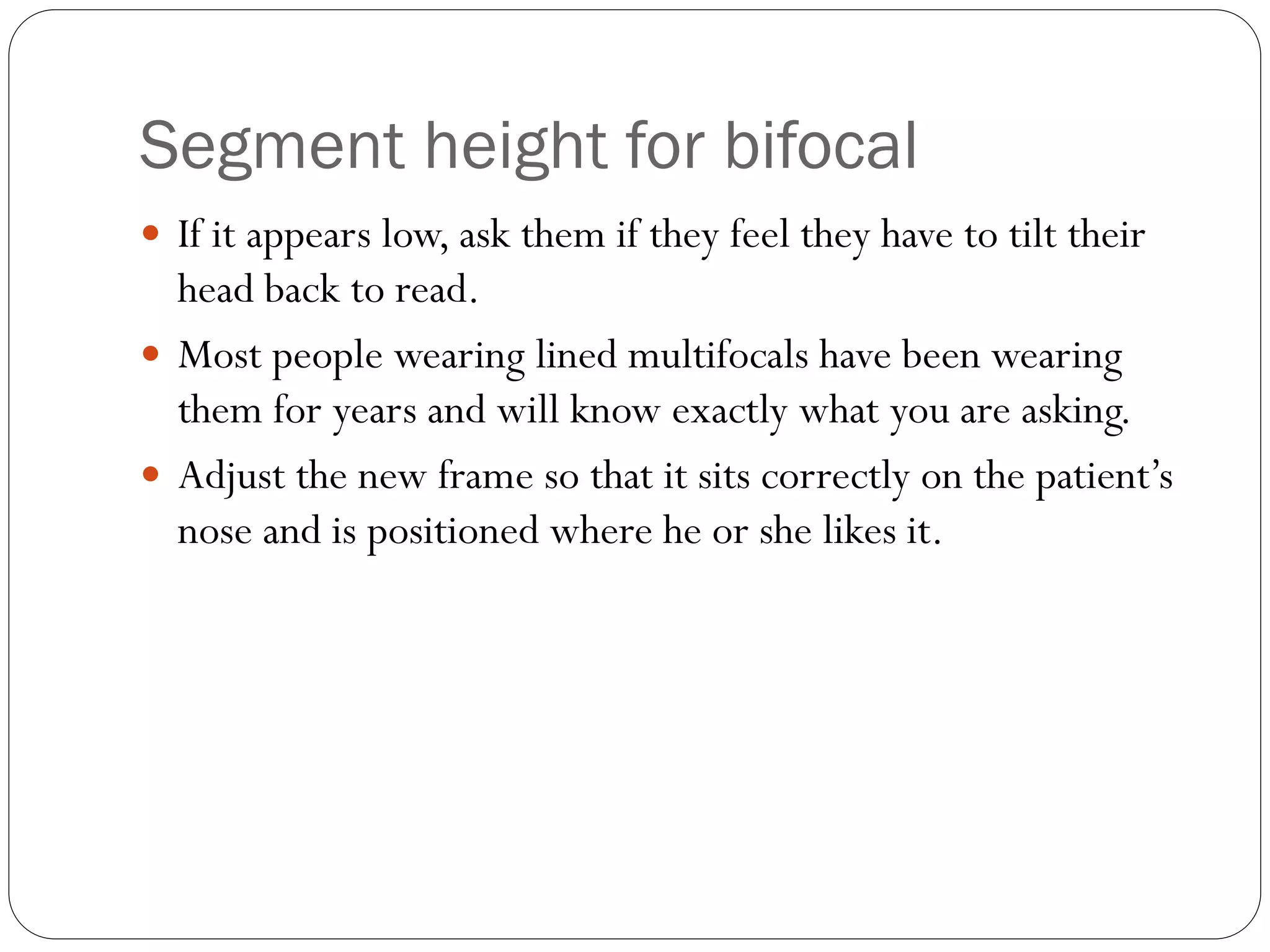 Reference point placement, multi focal height and blank size ...