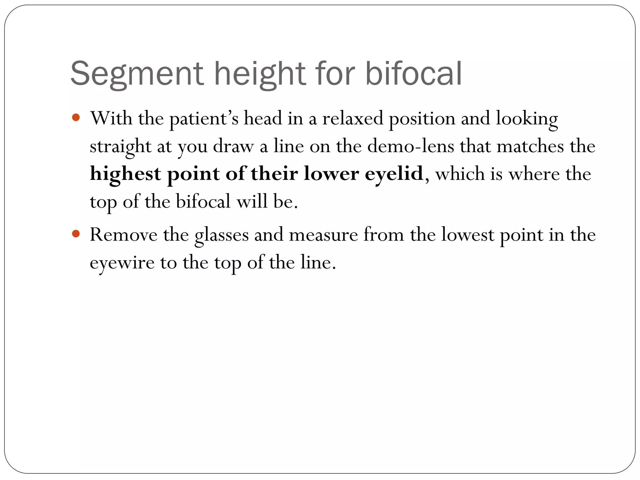 Reference point placement, multi focal height and blank size ...