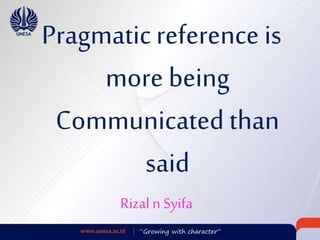 Reference: Pragmatics | PPTX