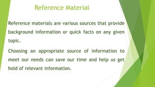 Reference material | PPT