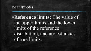 REFERENCE RANGE PART ONE . PRECISION AND ACCURACY | PPTX