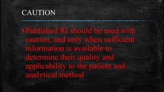 REFERENCE RANGE PART ONE . PRECISION AND ACCURACY | PPTX