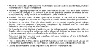Reference Ranges for Doppler Indices of Umbilical | PPTX
