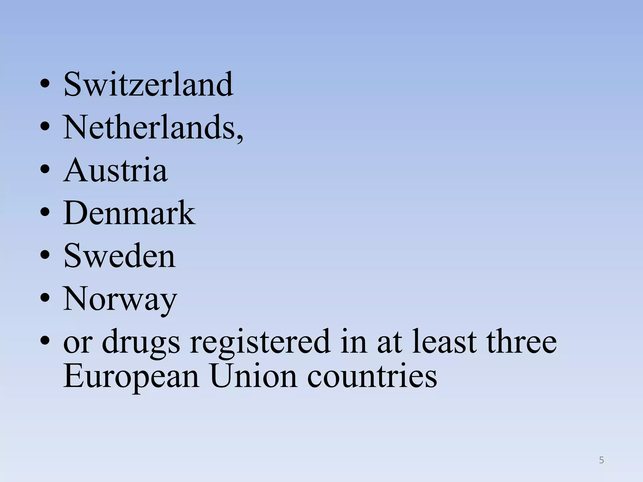 Reference Regulatory Authorities for Registration of Products in Drug ...