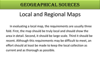 Geographical Sources Governmental Publications/ Documents Continuing ...