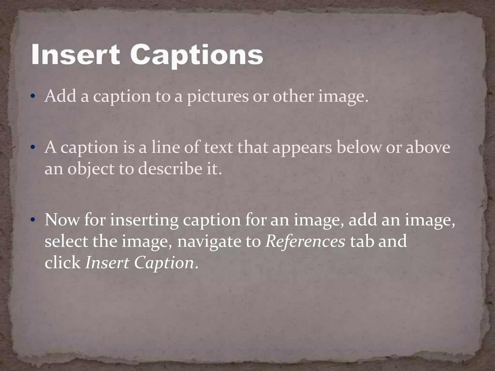 References (Captions) | PPTX