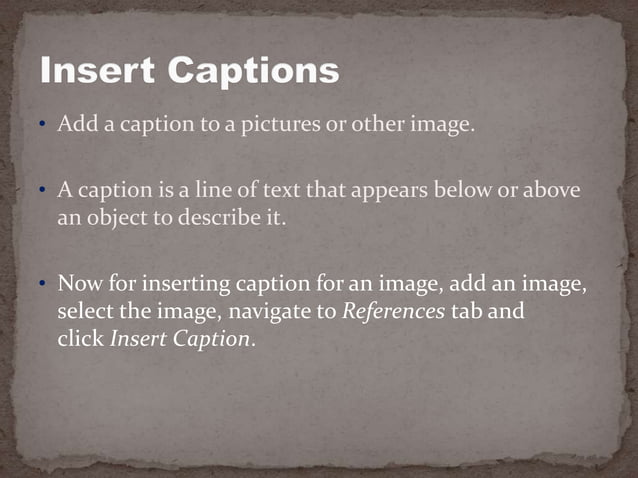 References (Captions) | PPT