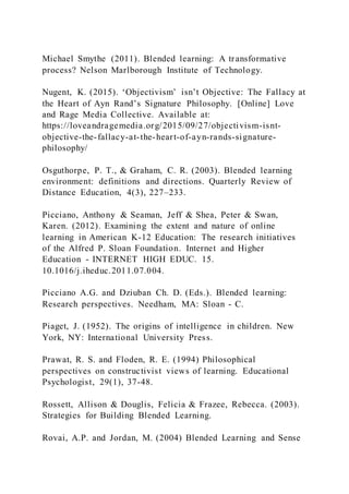 REFERENCESAl Fiky, A. (2011). Blended Learning Educational | DOCX