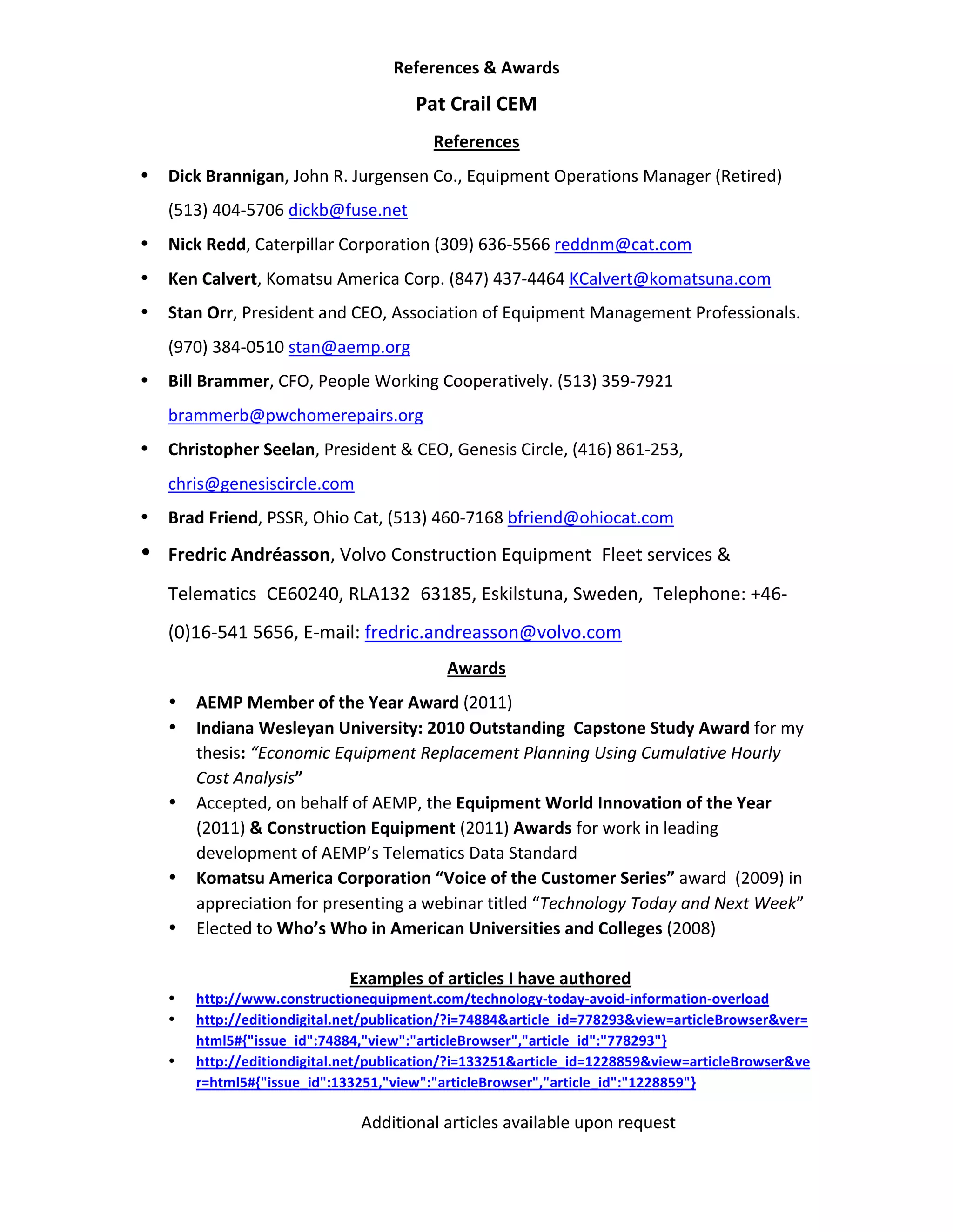 References and awards | PDF