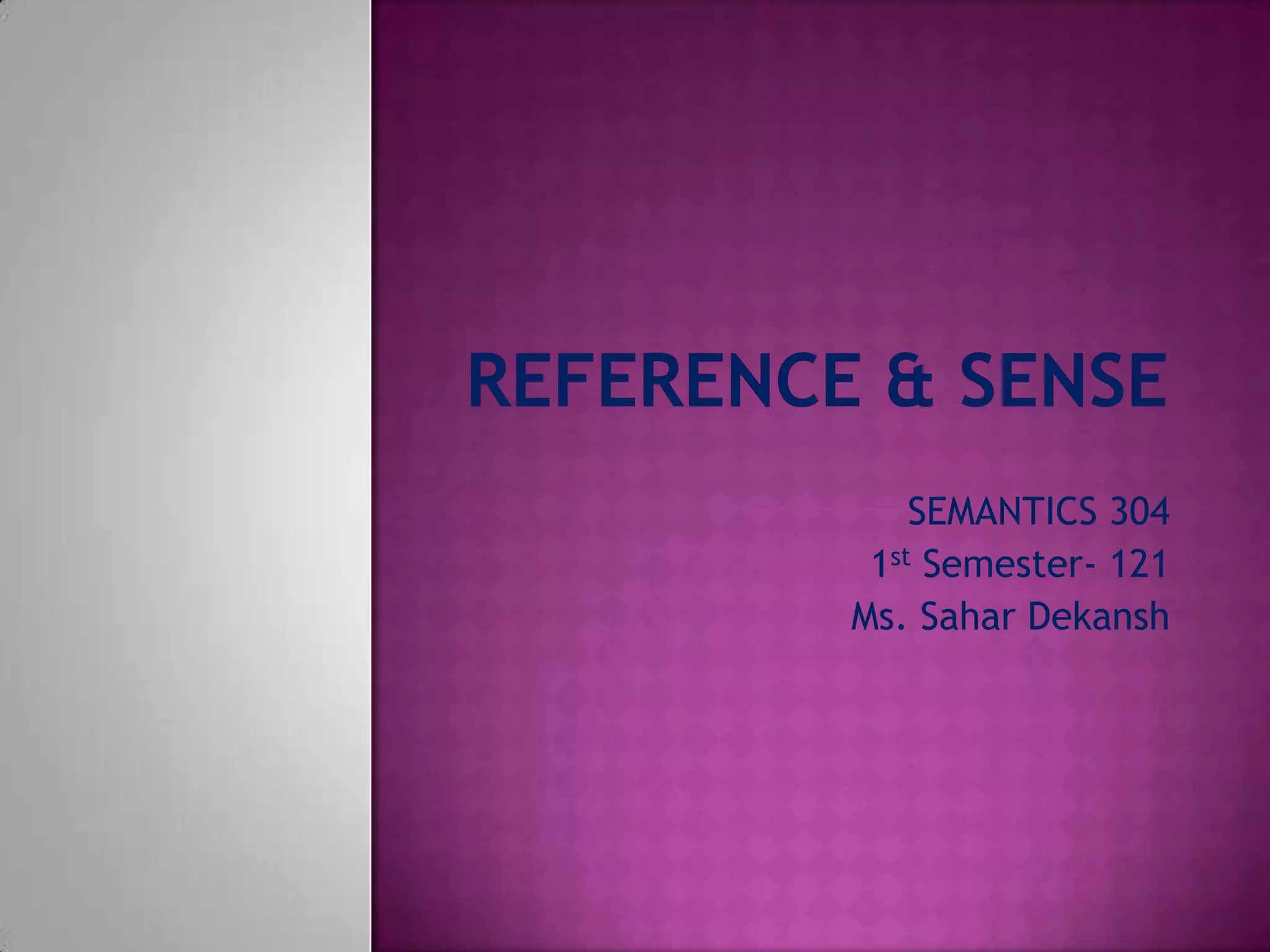Reference & sense | PPTX