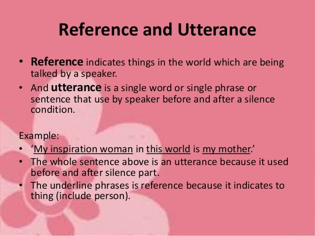 Reference&sense SEMANTIC