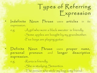 Reference, sense and referring expression | PPT