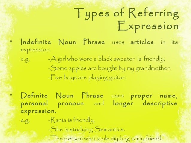 Reference, sense and referring expression