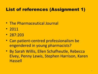 References for assignment 1 | PPT
