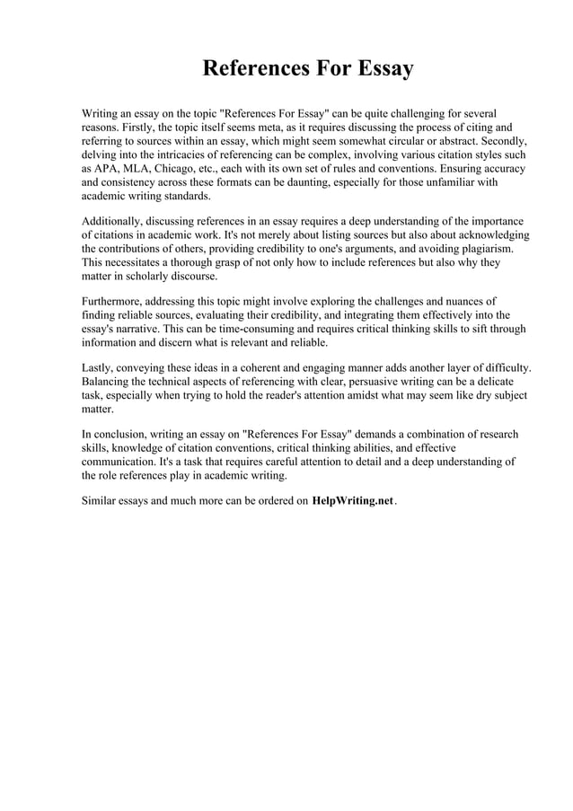 References For Essay.pdf | Educational Assessment | Education
