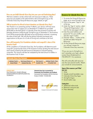 Colorado Gives Day Reference sheet | PDF