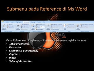 References on ms word | PPTX