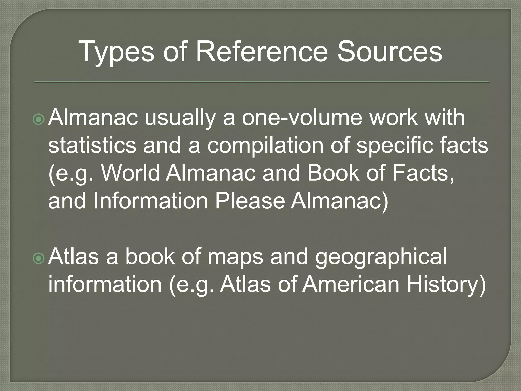 Reference sources | PPTX