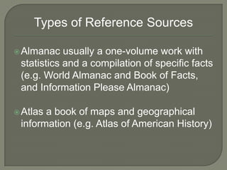 Reference sources | PPTX | Biographies | Genres