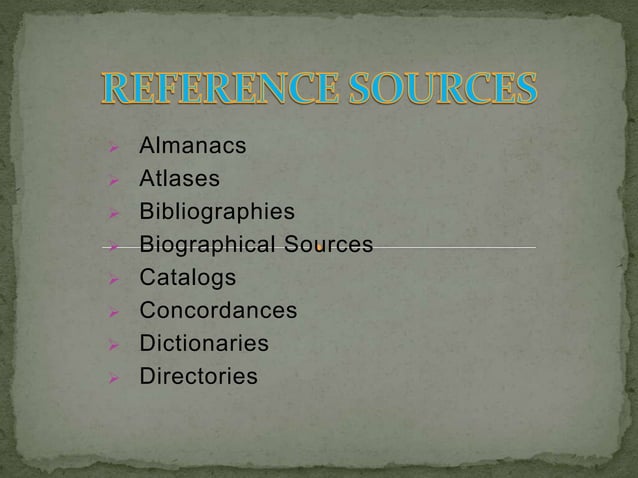 Reference sources | PPT