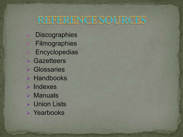 Reference sources | PPT