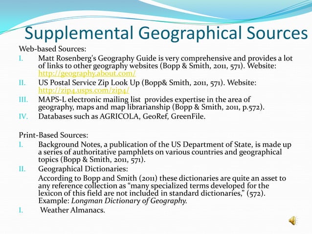 Reference sources presentation geographical and biographical sources ...