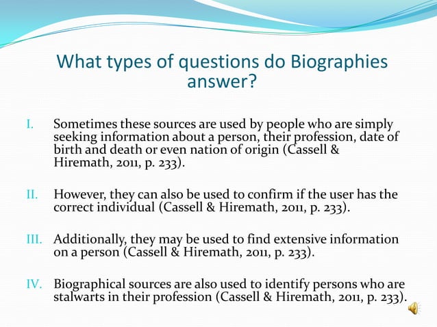Reference sources presentation geographical and biographical sources ...