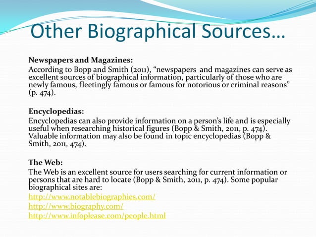 Reference sources presentation geographical and biographical sources ...