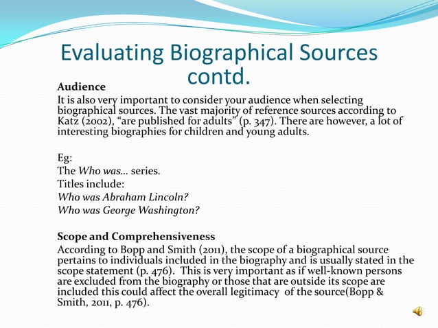 Reference sources presentation geographical and biographical sources ...