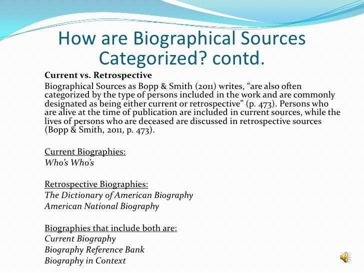 Reference sources presentation geographical and biographical sources