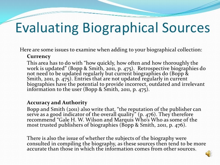 Reference sources presentation geographical and biographical sources