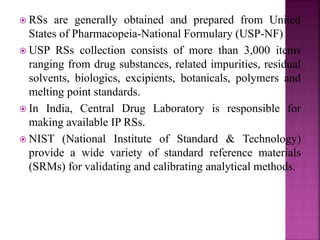 USP, EDQM Reference standard | PPTX