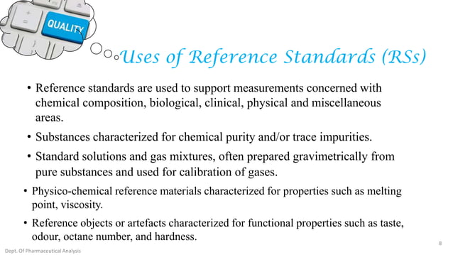 Reference standards in Pharmaceutical Industries | PPTX