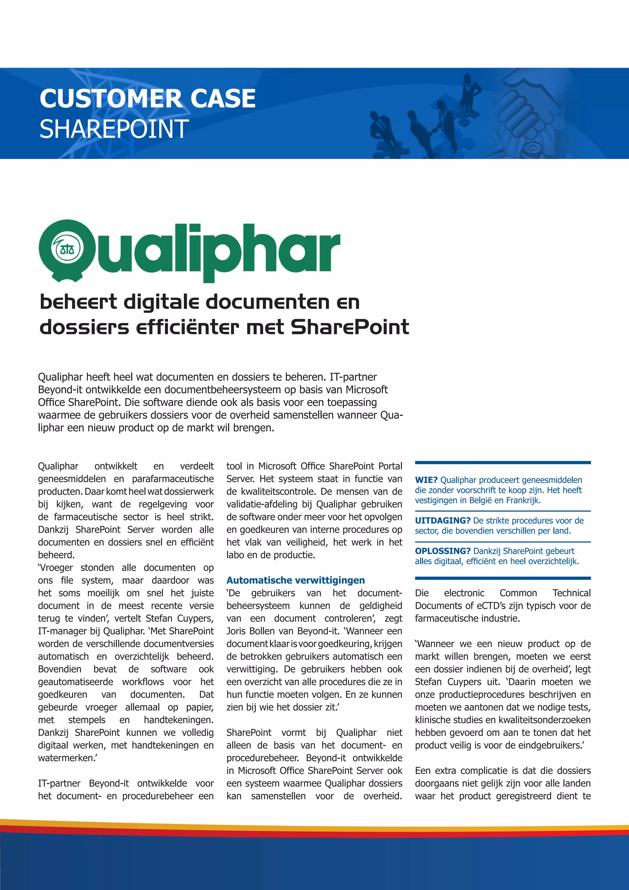 Customer Case SharePoint - Qualiphar | PDF