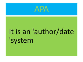 Reference style A P A | PPT