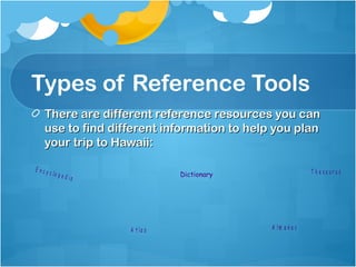 Reference tools slideshow | PPT