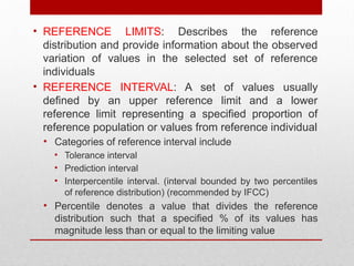 Reference Values reference intervals reference limits reference ...