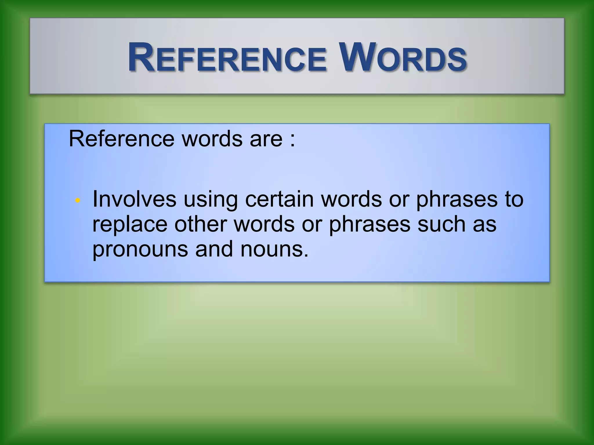 Reference words | PPTX