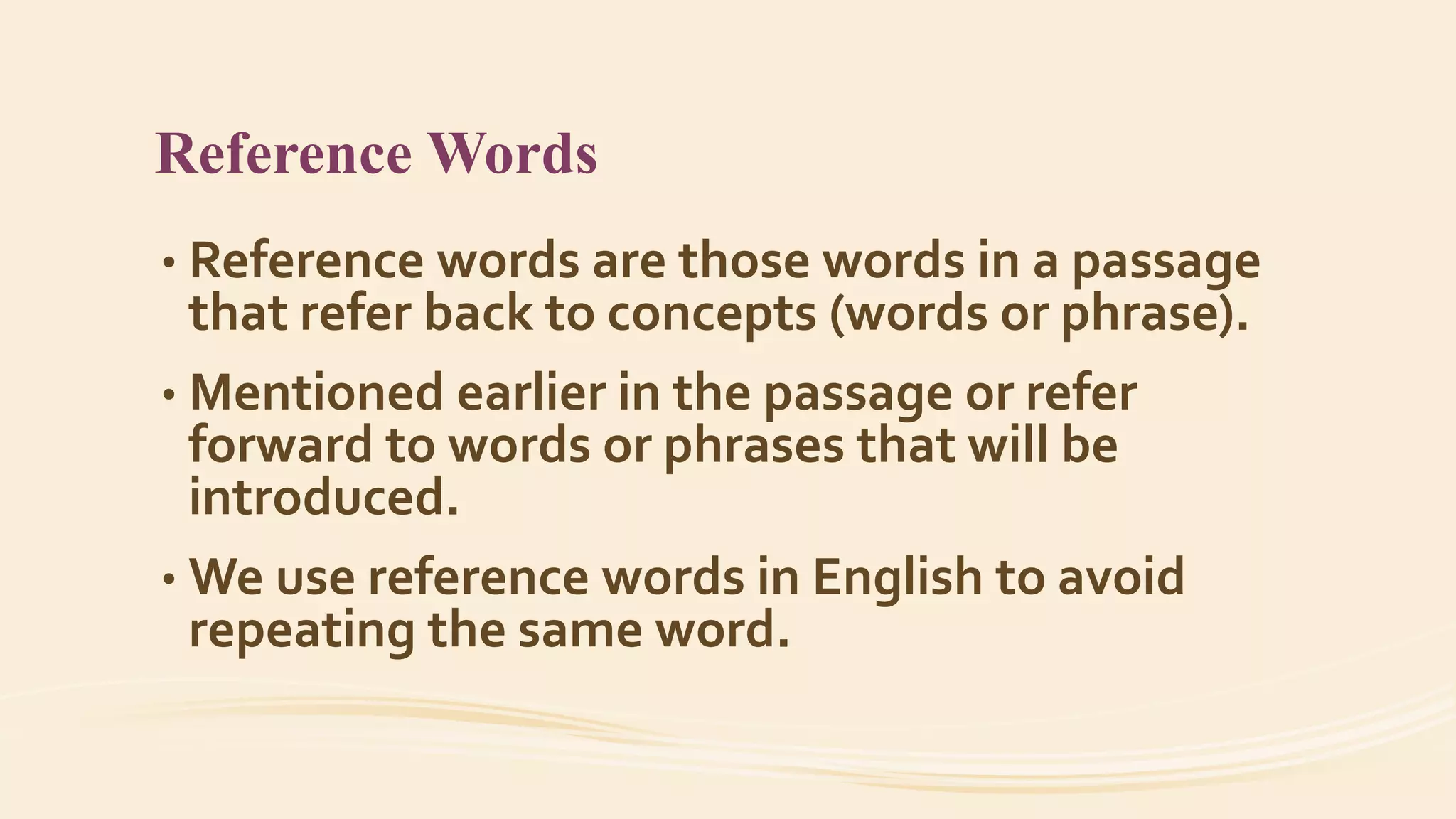 Reference words | PPTX