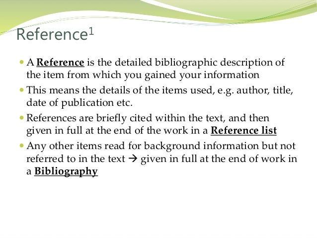 Reference Writing