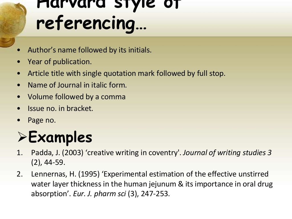 Reference writing for books, journals, anonymous, internet etc.
